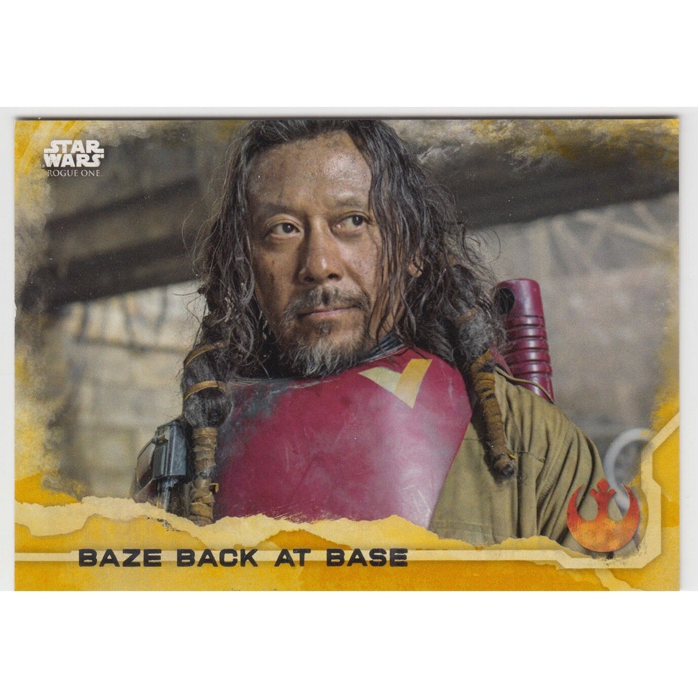 2016 Star Wars Rogue One series 1 Baze Back At Base #90 Gold parallel ...